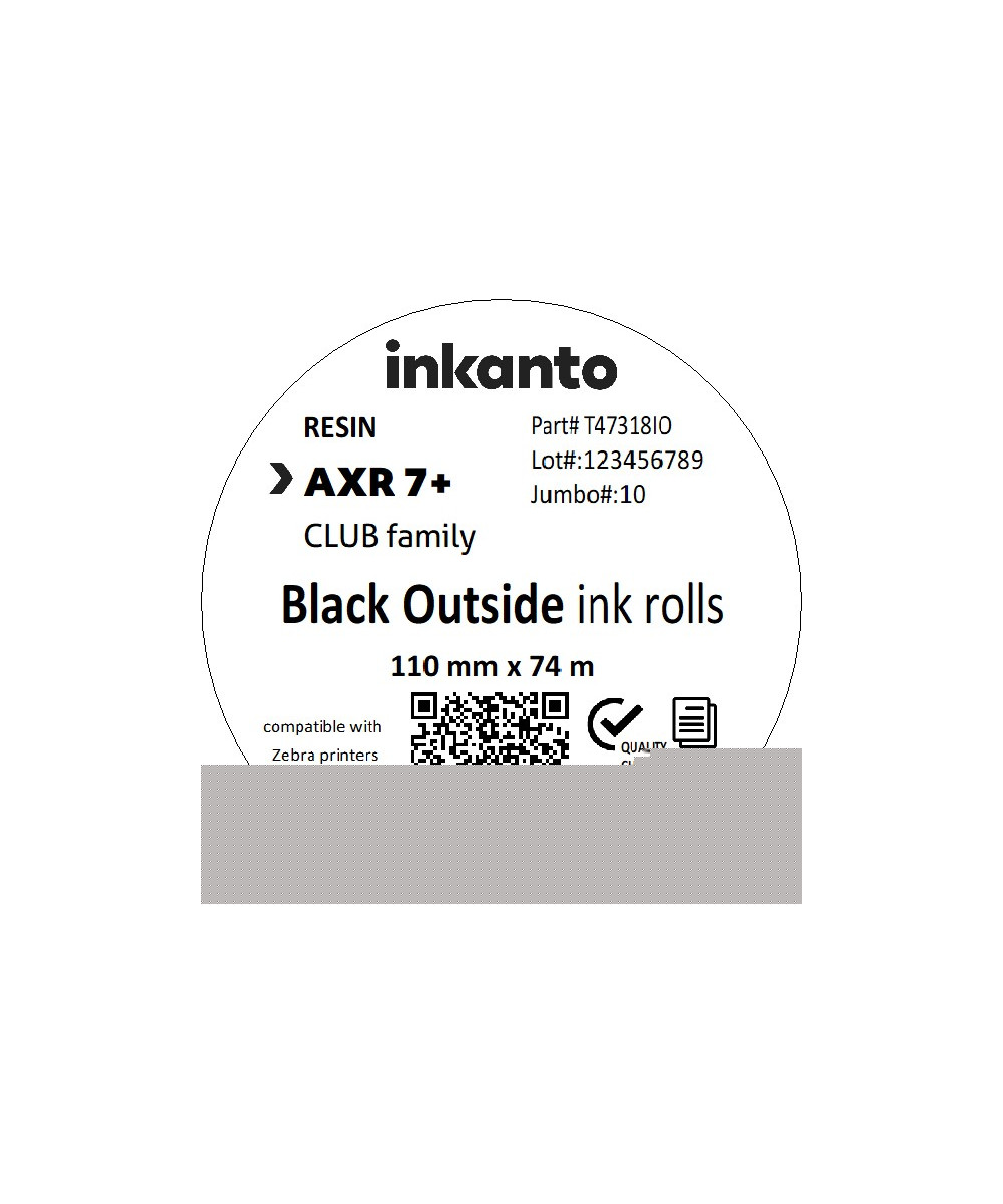 110mm x 74M inkanto CSO AXR7+ Premium Resin Thermal Transfer Ribbon ...